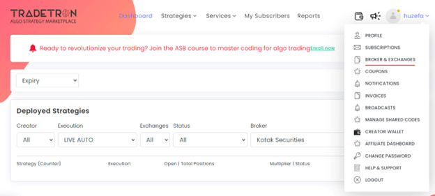 How to trade automated Strategies on Delta Exchange via Tradetron